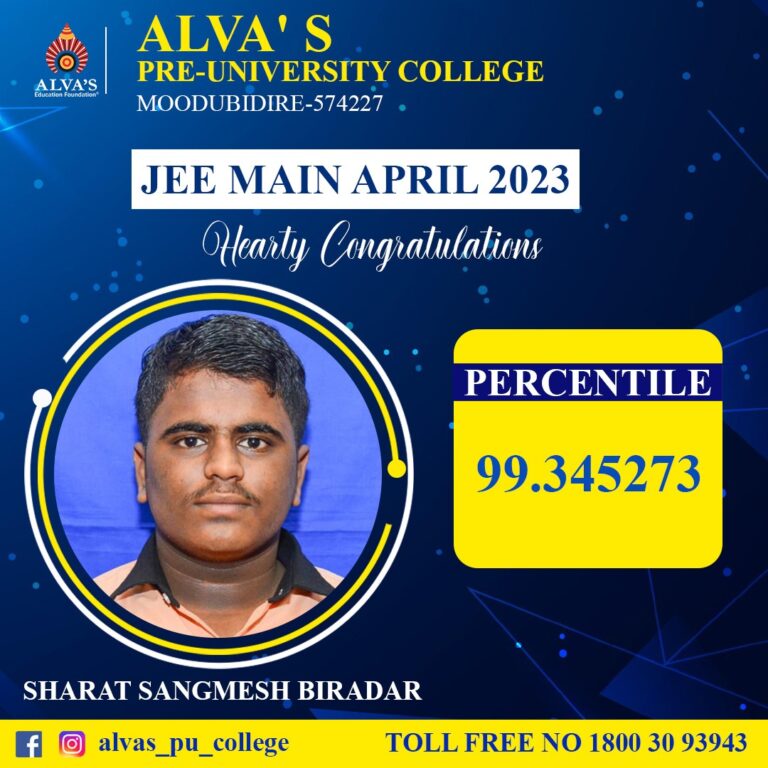 Congratulations SHARAT SANGMESH BIRADAR on getting 99.345273 PERCNTILE ...
